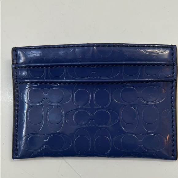 Coach | Bags | Coach Blue Leather Wallet With Embossed Design | Poshmark